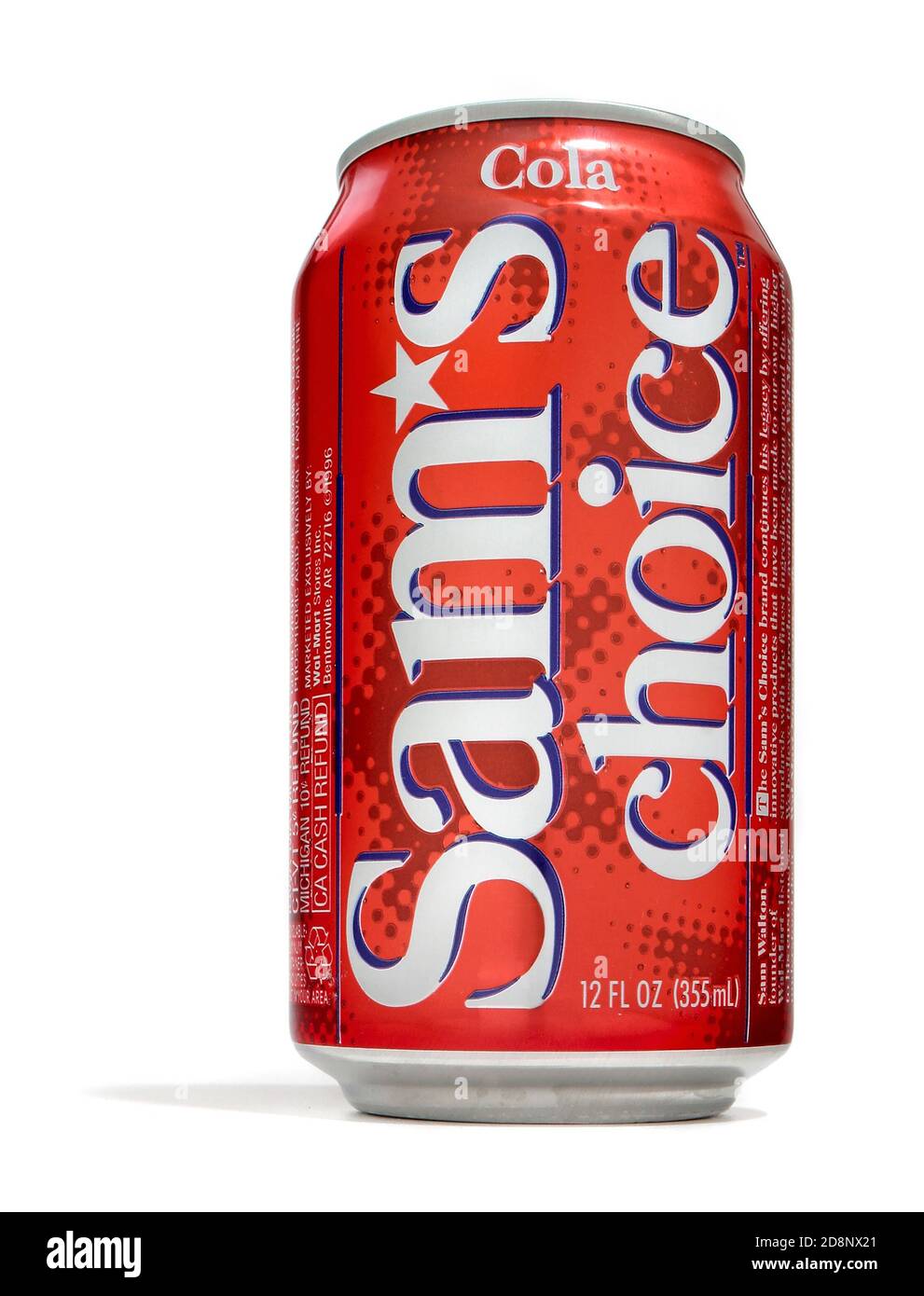 can of sam's choice cola photographed on a white background Stock Photo ...