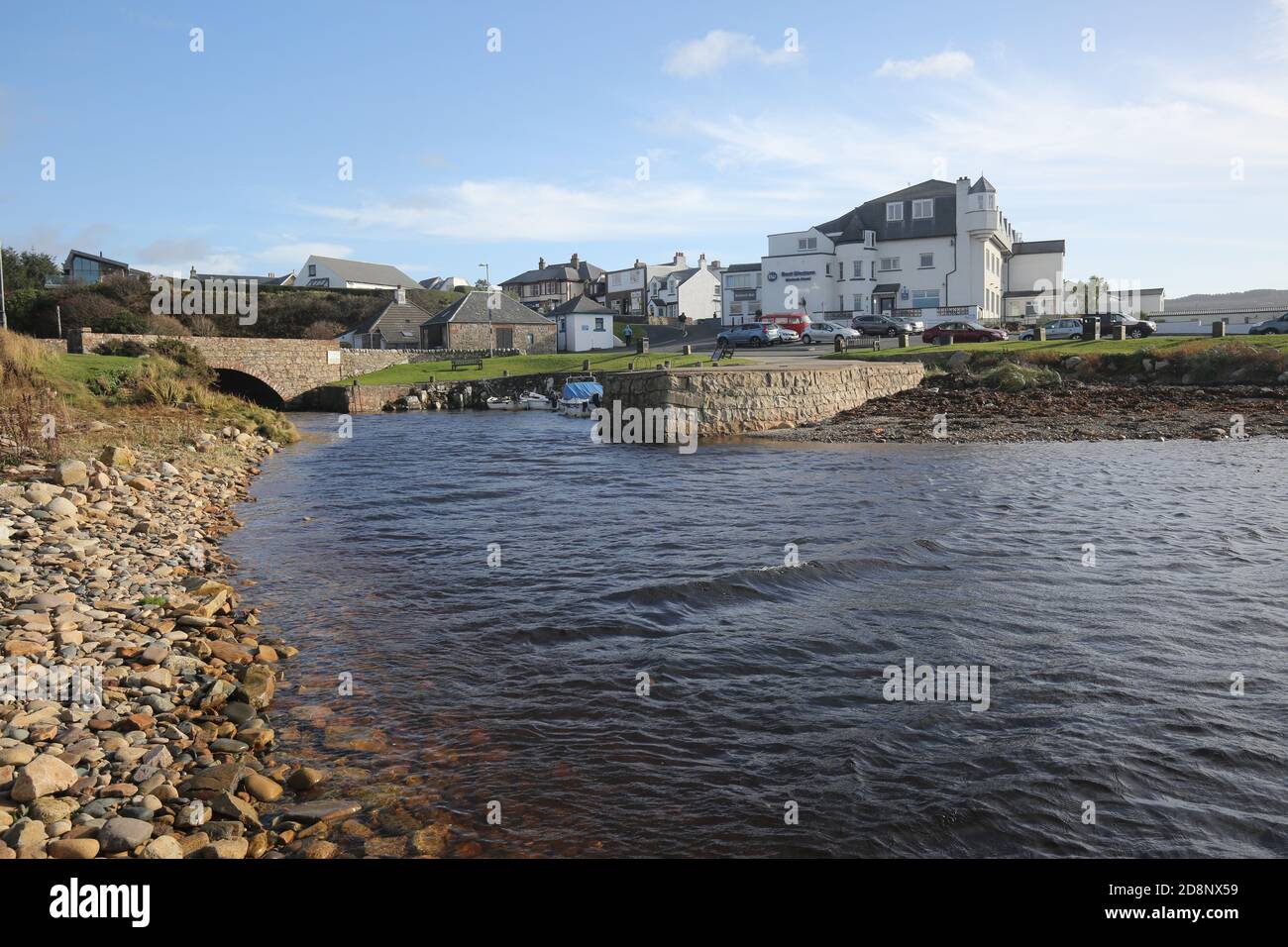 Isle of Arran, Ayrshire, Scotland, UK Blackwaterfoot, harbour & coastal ...