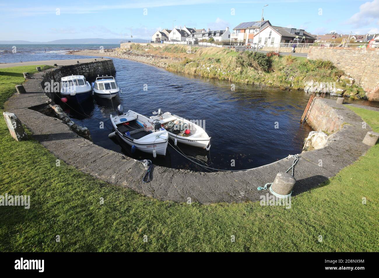 Isle of Arran, Ayrshire, Scotland, UK Blackwaterfoot, harbour & coastal ...