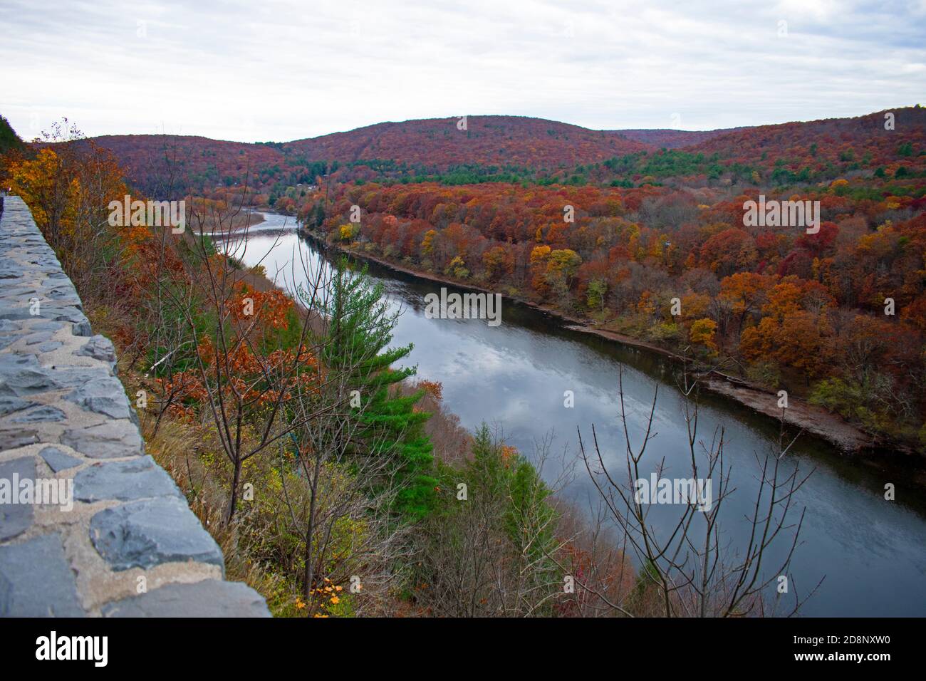 Delaware river and lush foliage of the northern part of Pocono ...