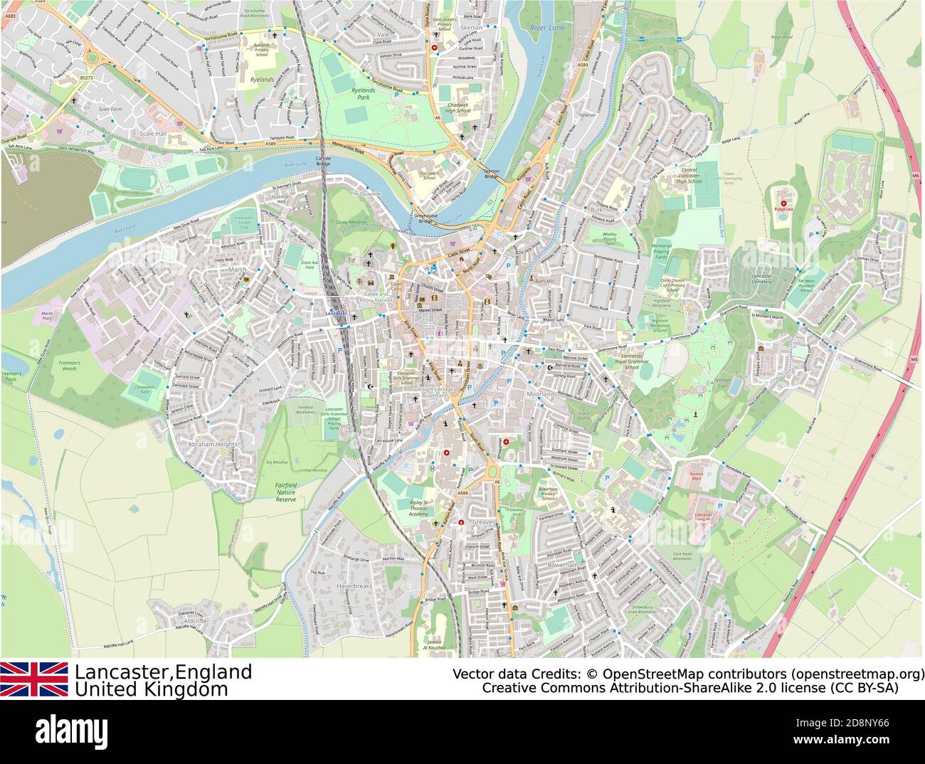 Map Of Lancaster England High Resolution Stock Photography and Images ...