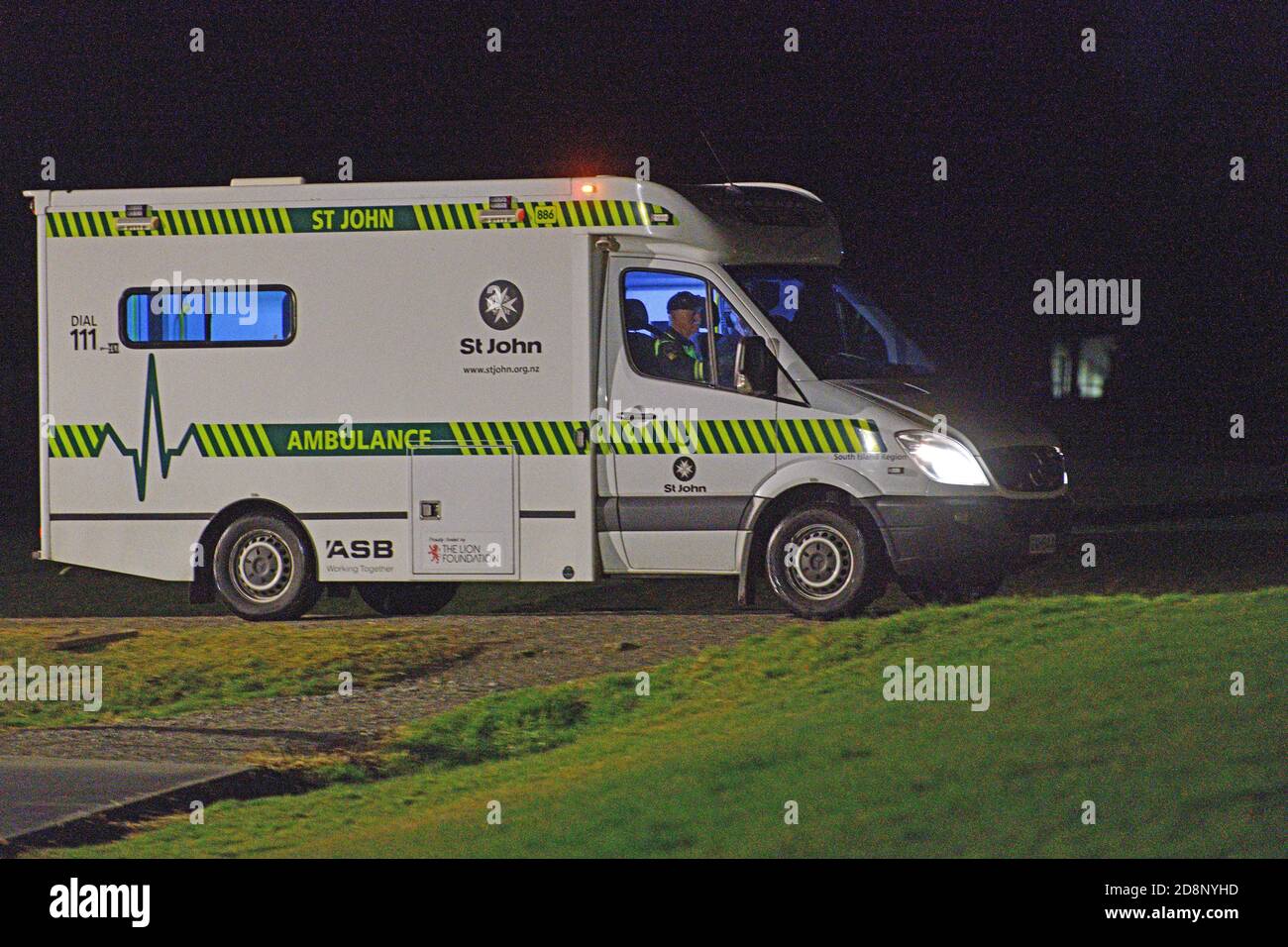 GREYMOUTH, NEW ZEALAND, JULY 22, 2020: A St John's Ambulance responds ...