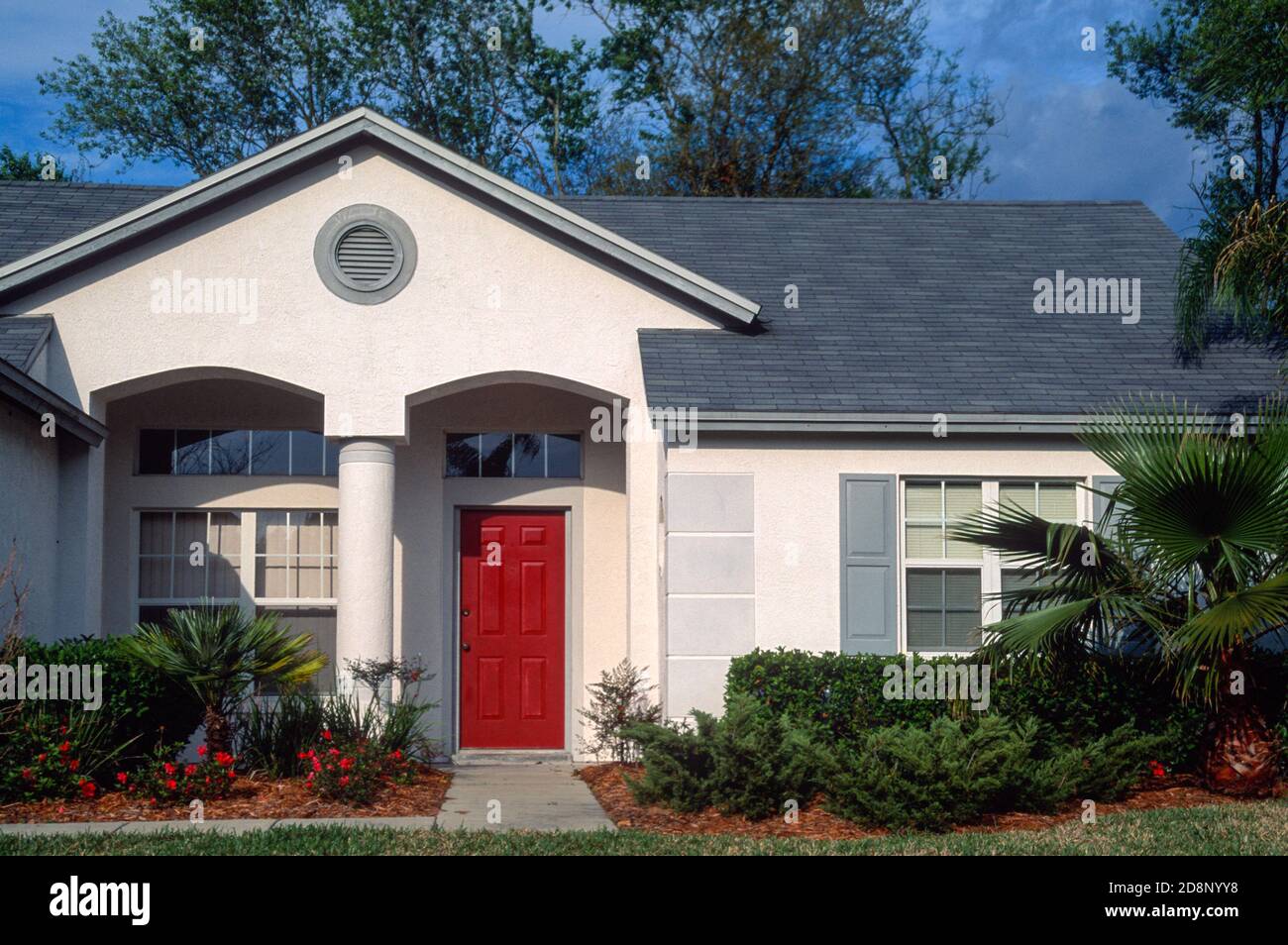 Landscaped suburban house in Florida neighborhood, USA Stock Photo - Alamy