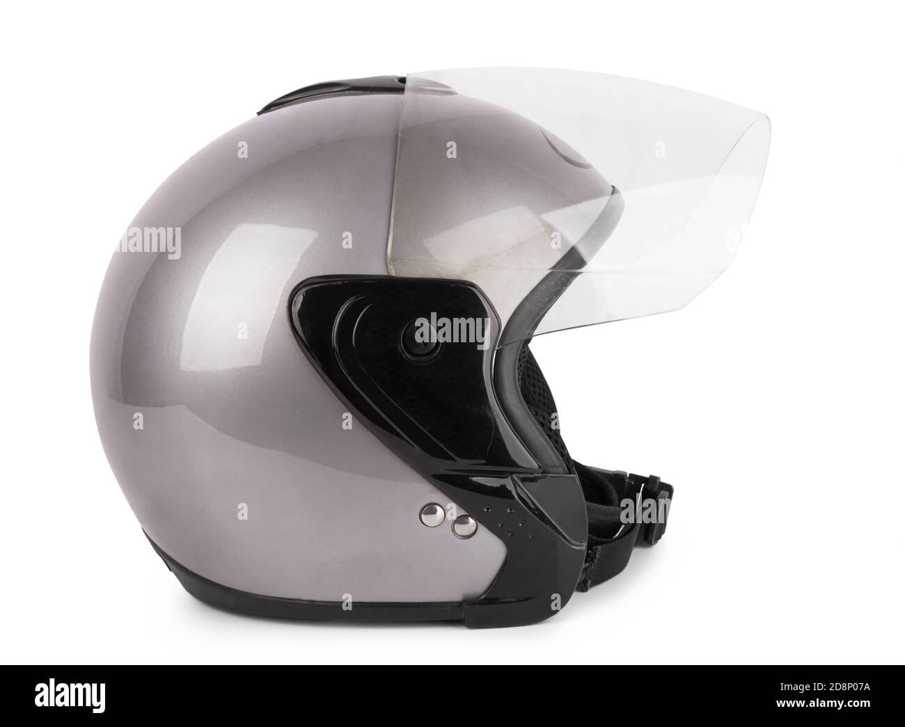 Gray motorcycle helmet isolated on white background Stock Photo - Alamy