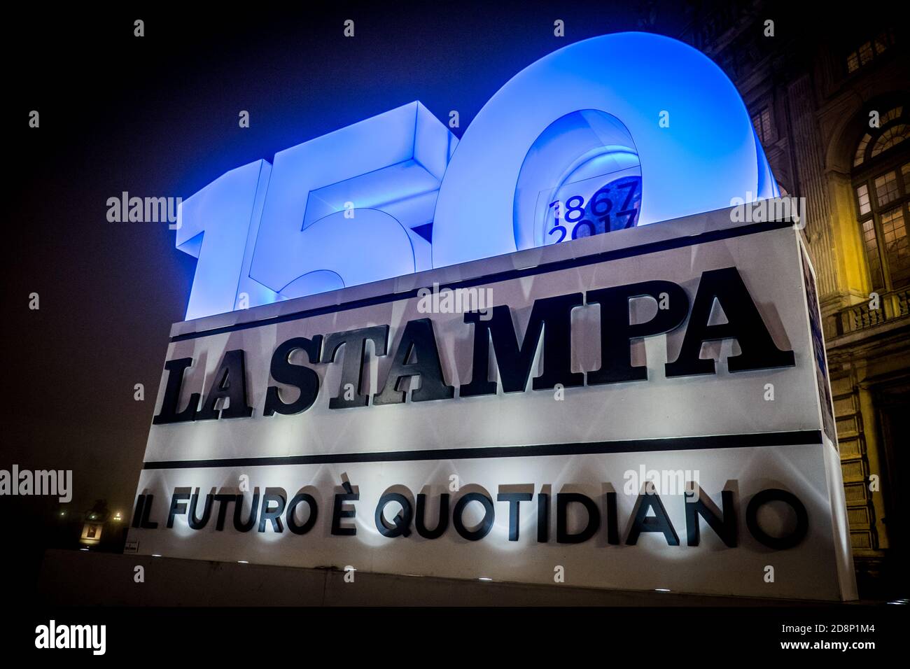 Celebrating the newspaper "La Stampa Stock Photo - Alamy