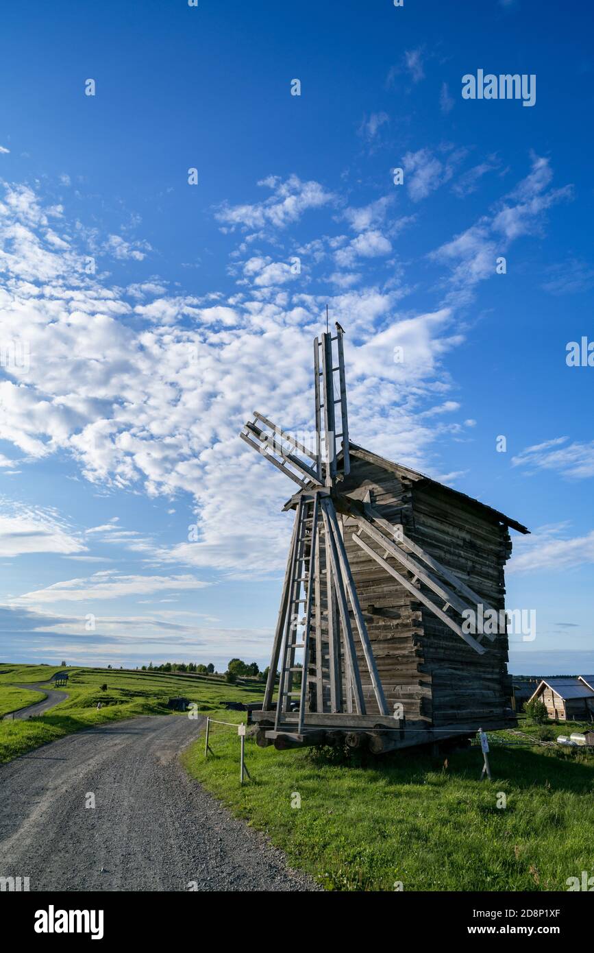 Windmill at Kizhi island, Karelia, Russia Stock Photo - Alamy