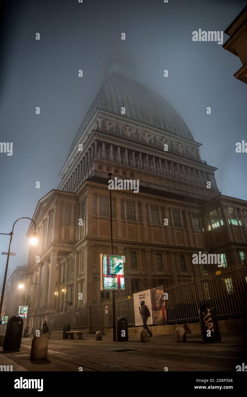 The Mole Antonelliana at night in the fog Stock Photo - Alamy