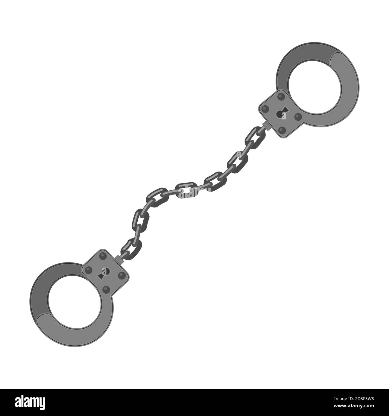 Metal Handcuffs Isolated on White Background Stock Photo - Alamy