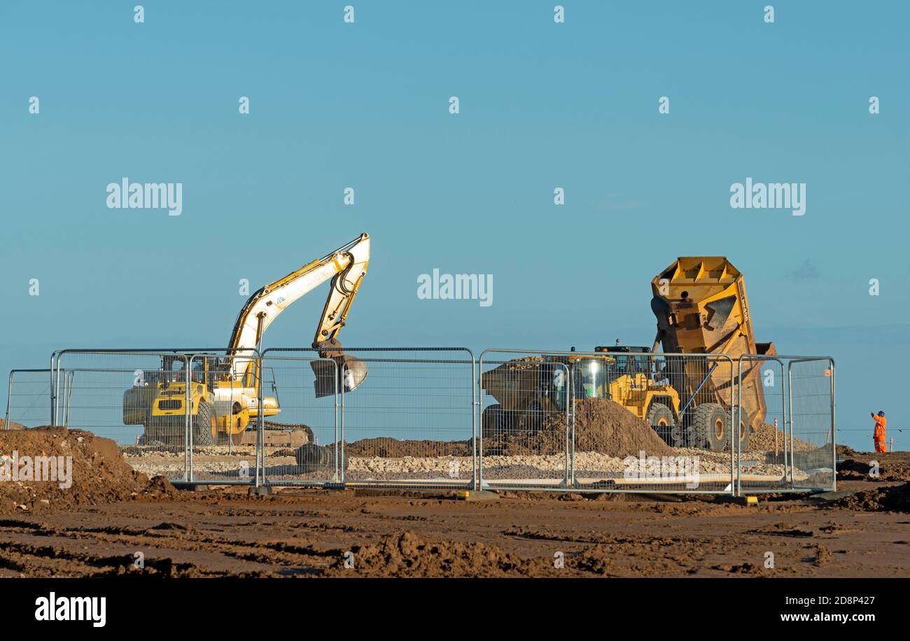 Construction site for underground electricity cables from Anglia One ...