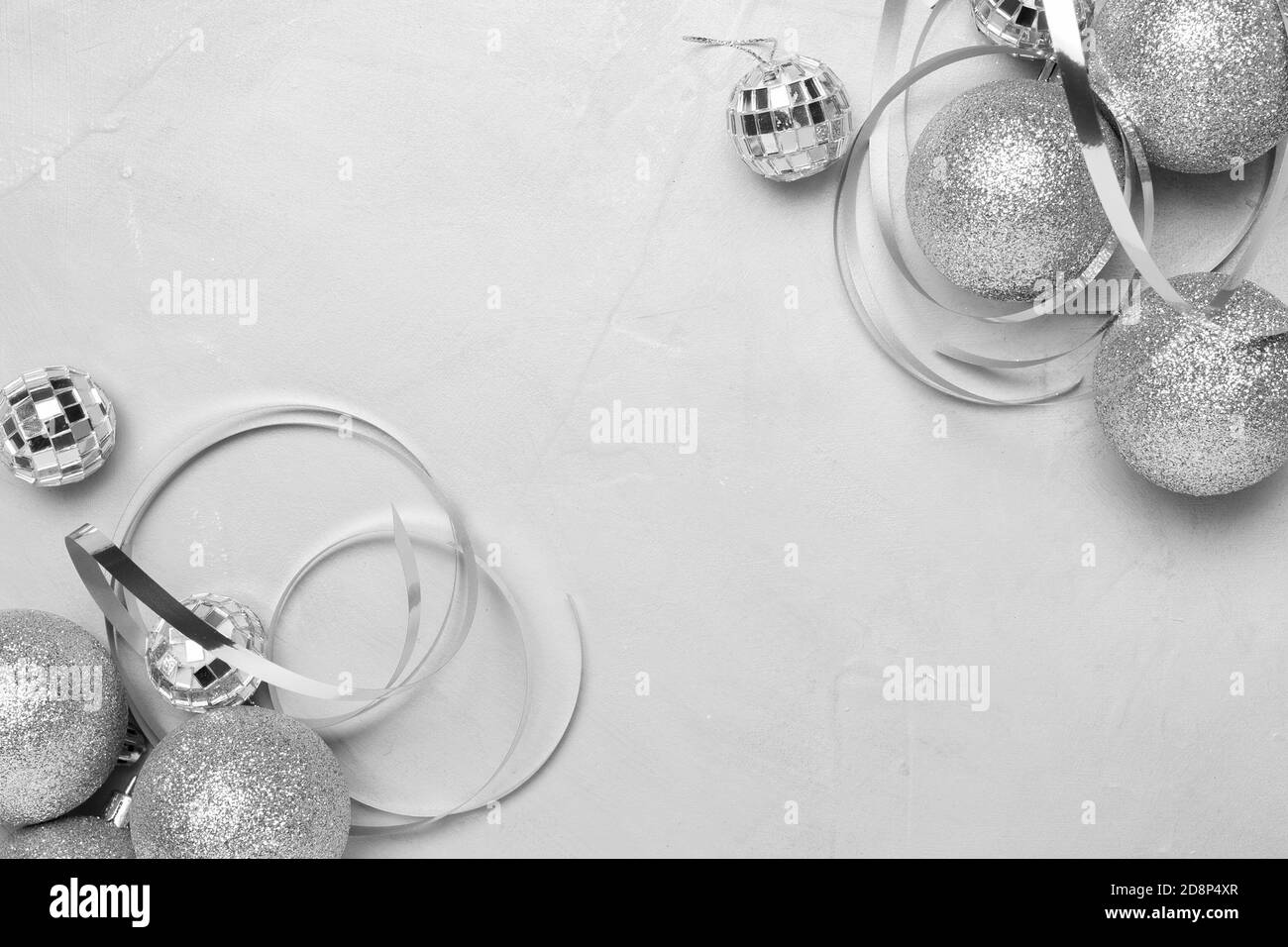 Christmas background decorations top Black and White Stock Photos ...