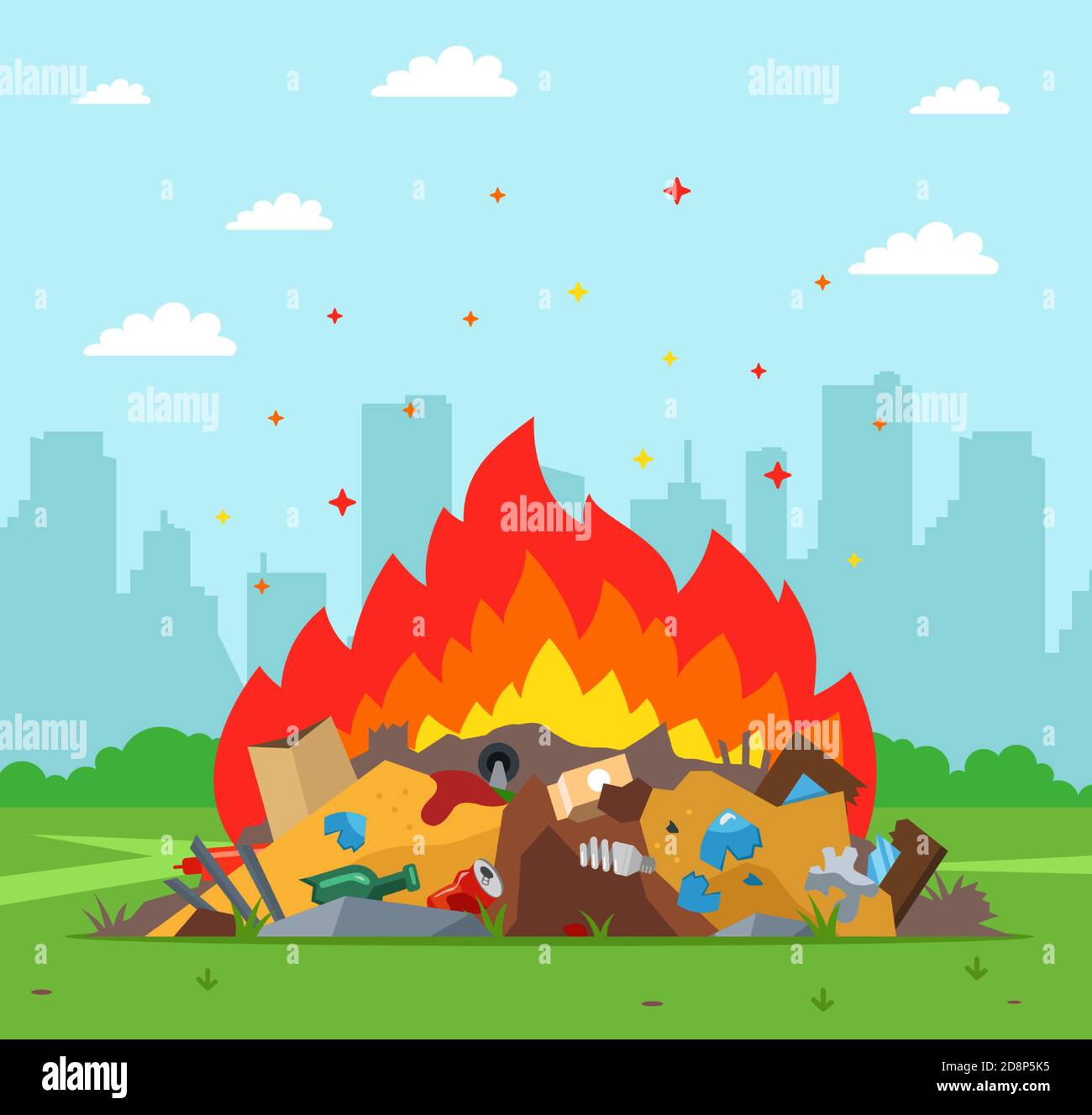 Rubbish dump fire Stock Vector Images - Alamy