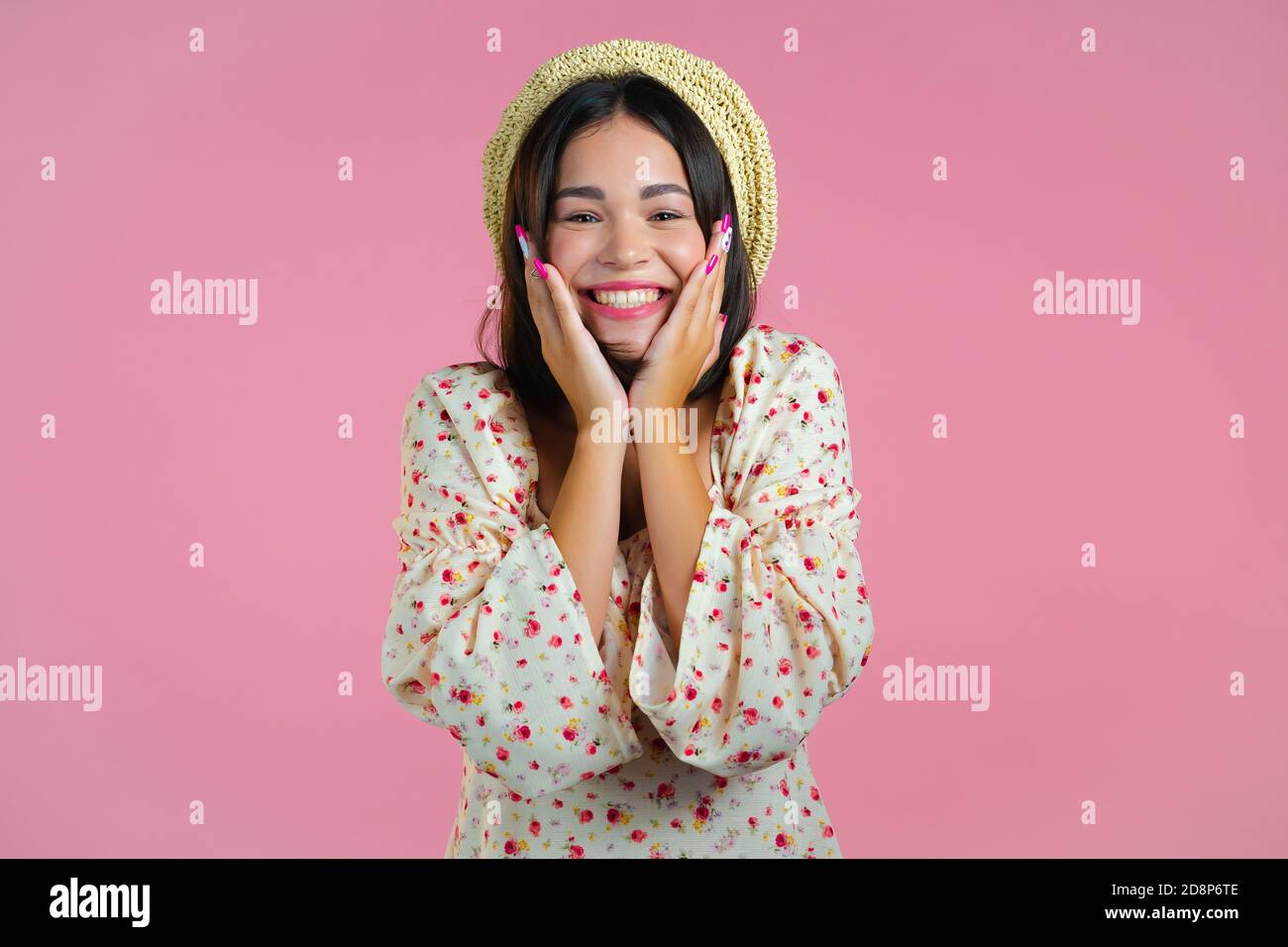 Attractive young woman clapping hands hi-res stock photography and ...