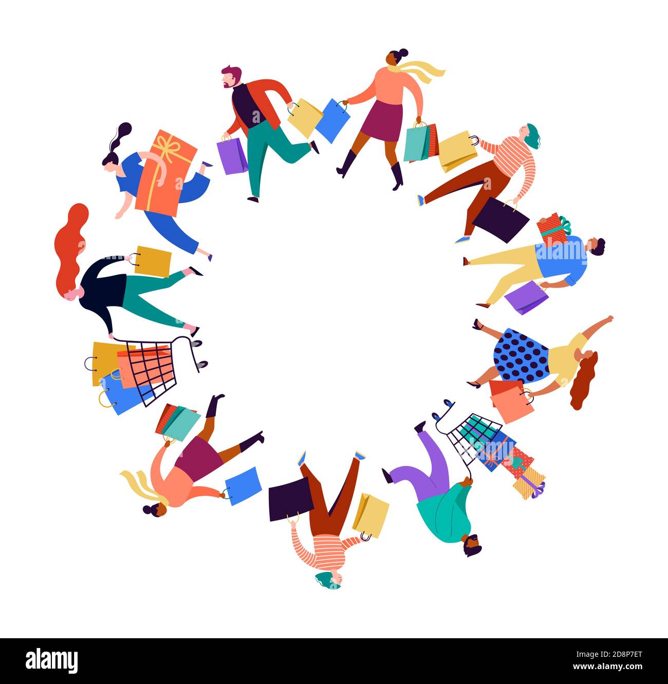 Crowd in mall Stock Vector Images - Alamy