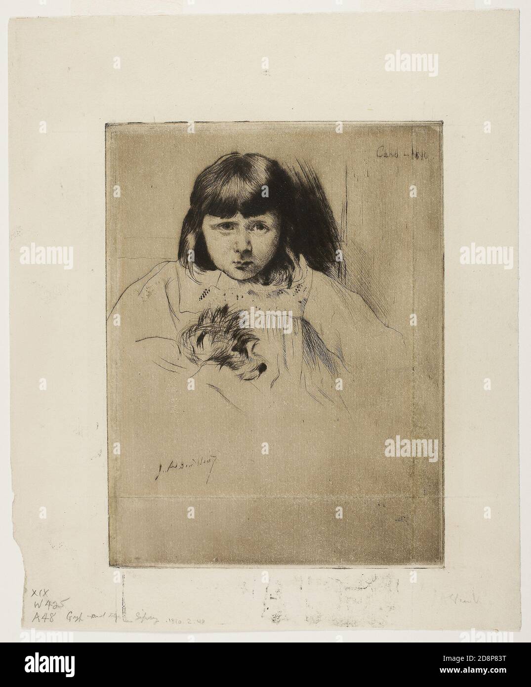 Drypoint on cream laid paper Stock Photo - Alamy