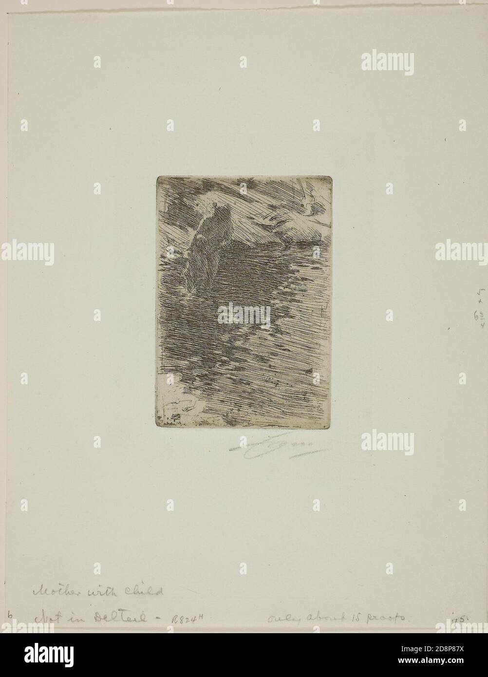 Etching on ivory laid paper Stock Photo - Alamy