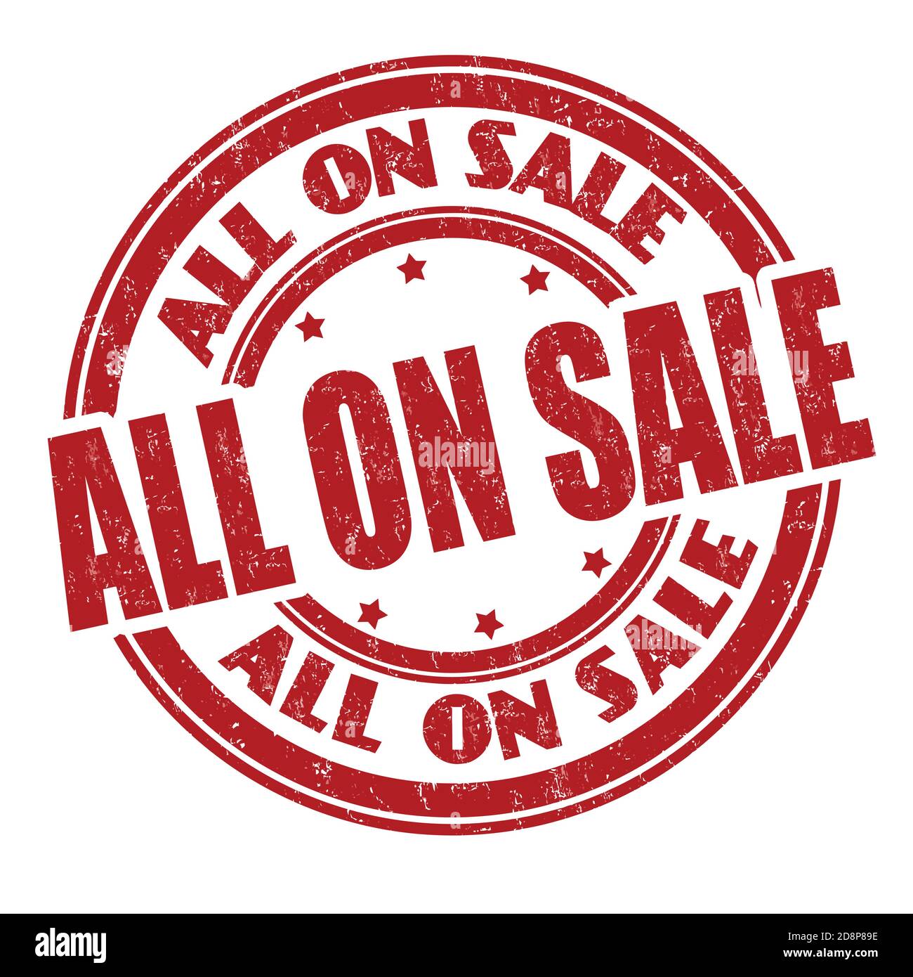 All on sale grunge rubber stamp on white background, vector ...