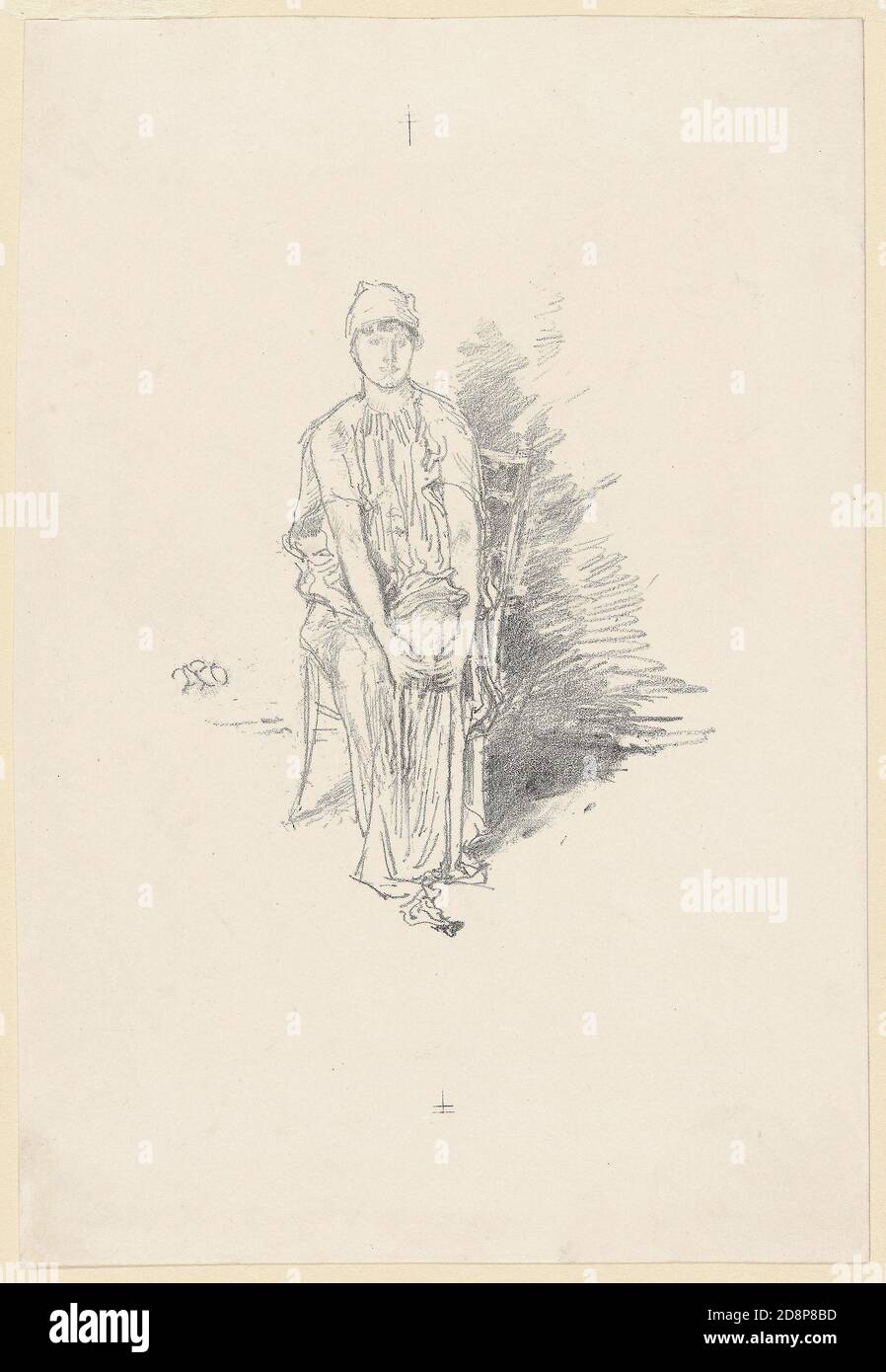 Transfer lithograph in black on ivory wove paper hi-res stock ...