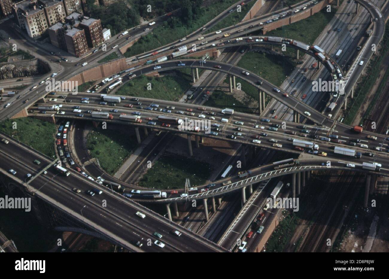 Traffic interchange system on the cross Bronx expressway ca. 1973 Stock ...
