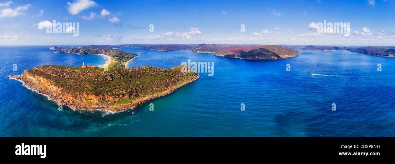 Pacific coast of Greater Sydney around Barrenjoey head and broken bay ...