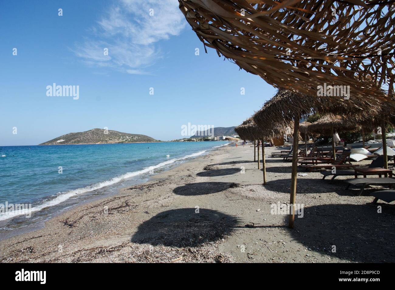 Seaview with umbrella, Porto Rafti, Greece Stock Photo - Alamy
