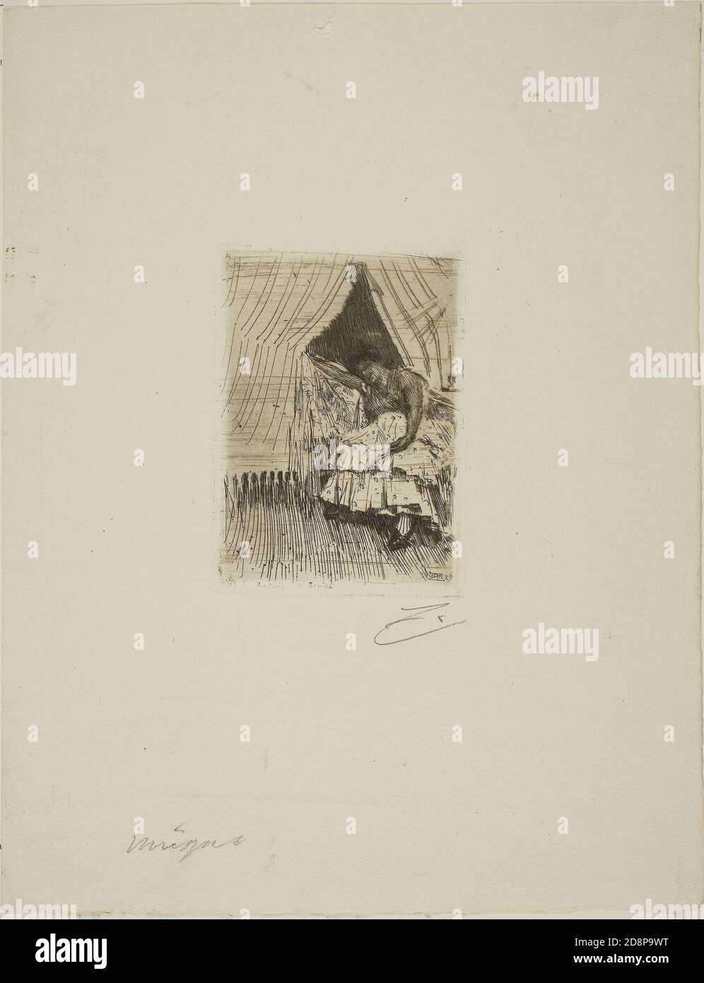 Etching on ivory laid paper Stock Photo - Alamy