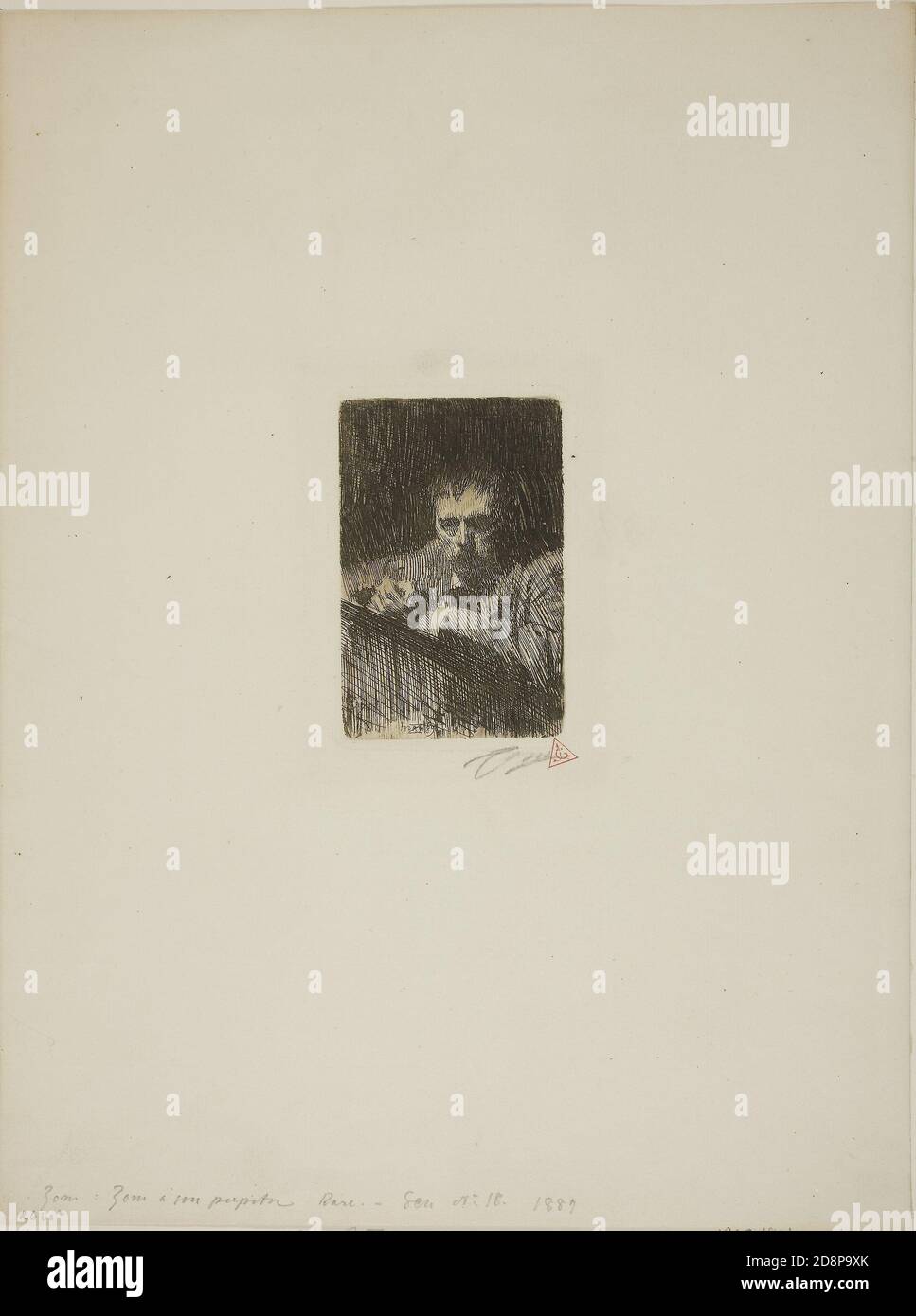 Etching on ivory laid paper Stock Photo - Alamy