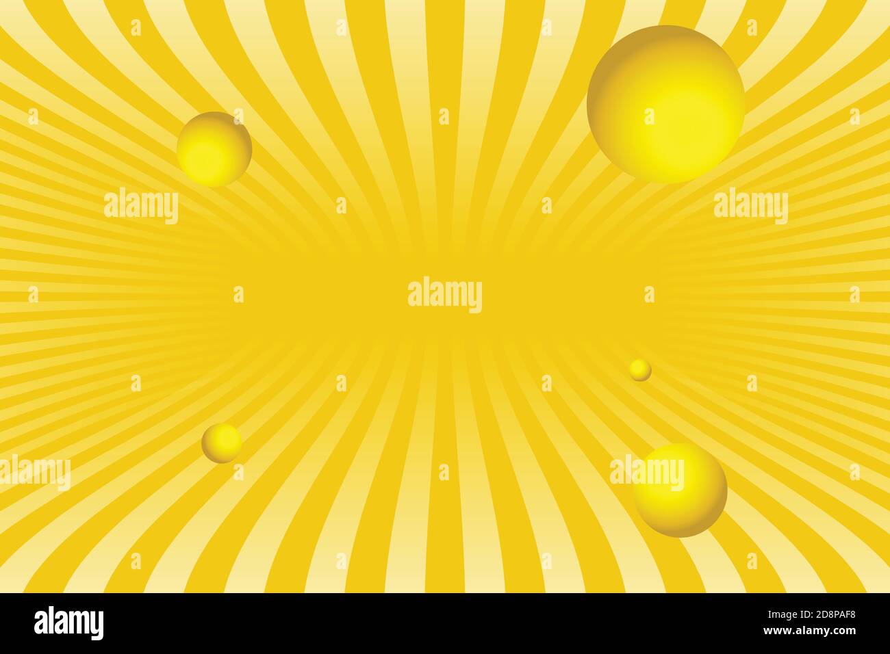 Yellow sun rays background with Ball. Vector Illustration Stock Vector ...