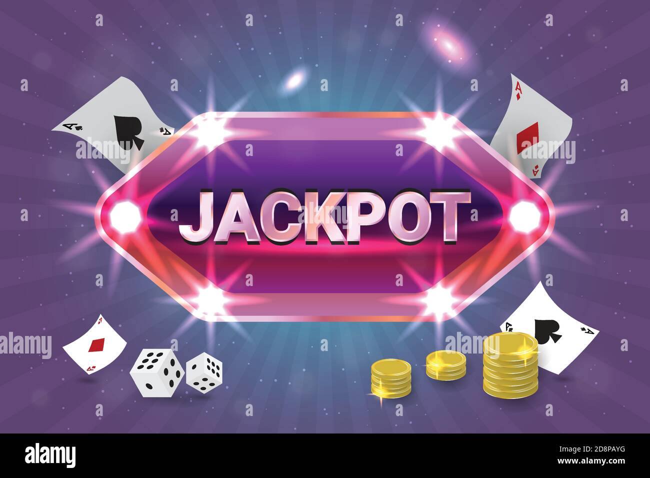 Jackpot Background With Casino Cards. Vector Stock Vector Image & Art ...