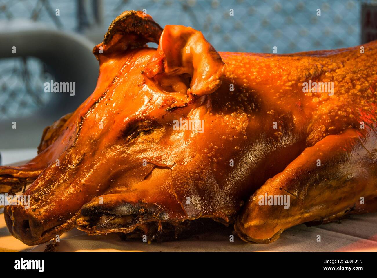 Cooked pig awaits guests for dinner, USS Missouri, Pearl Harbor ...