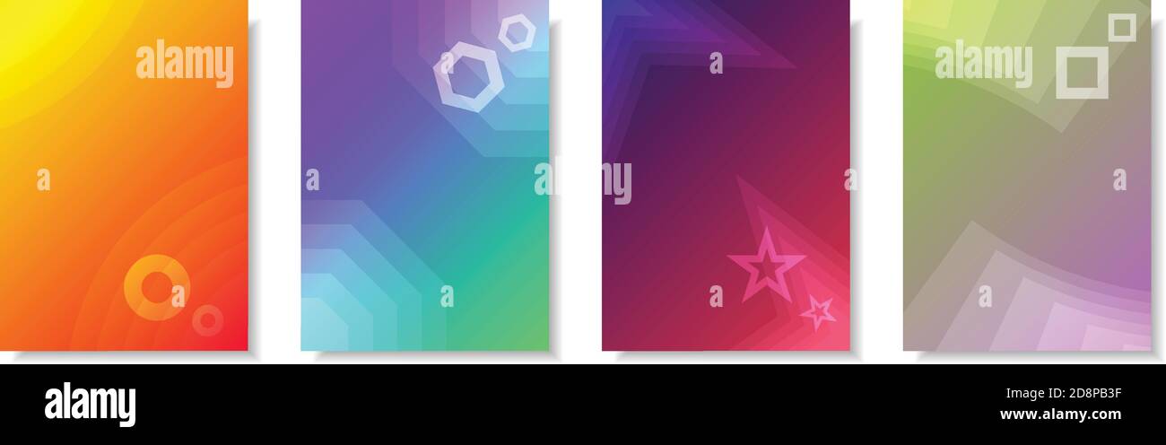 Set colorful cover on white background. A4. Vector Stock Vector Image ...