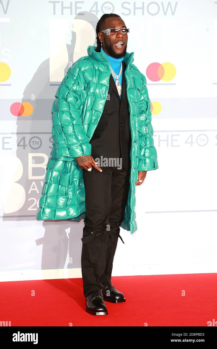 LONDON, UNITED KINGDOM - Feb 18, 2020: Burna Boy attends The BRIT ...