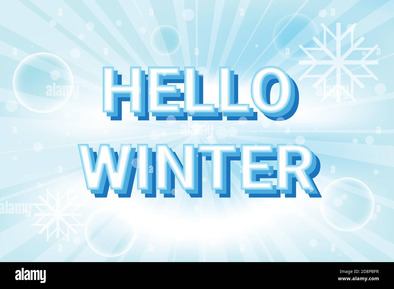 Hello winter background with snowflake and bubble. vector Stock Vector ...