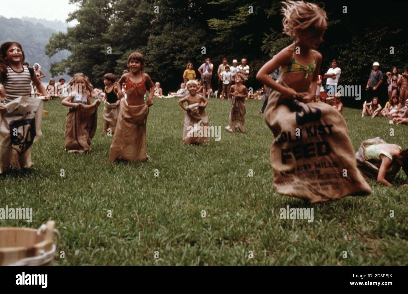 1970s potato sack race hi-res stock photography and images - Alamy