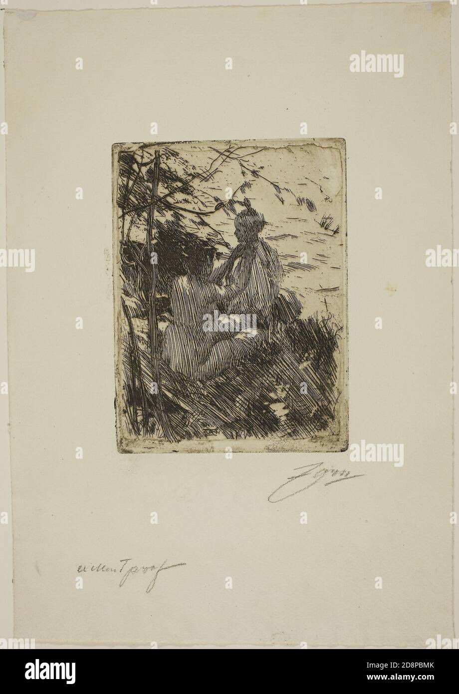 Etching on ivory laid paper hi-res stock photography and images - Alamy