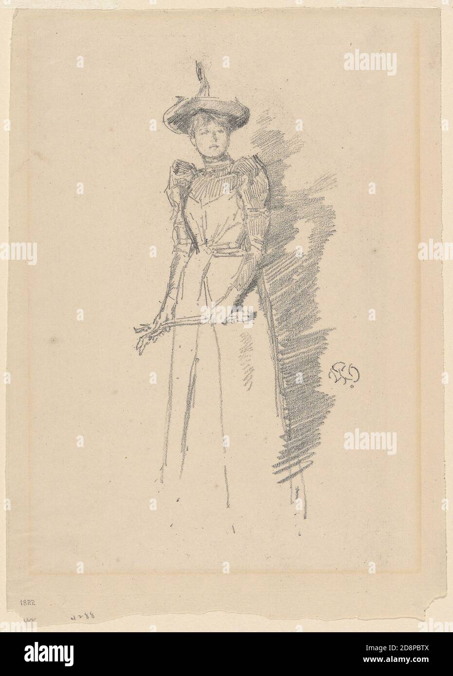 Transfer lithograph in black on cream laid paper Stock Photo - Alamy