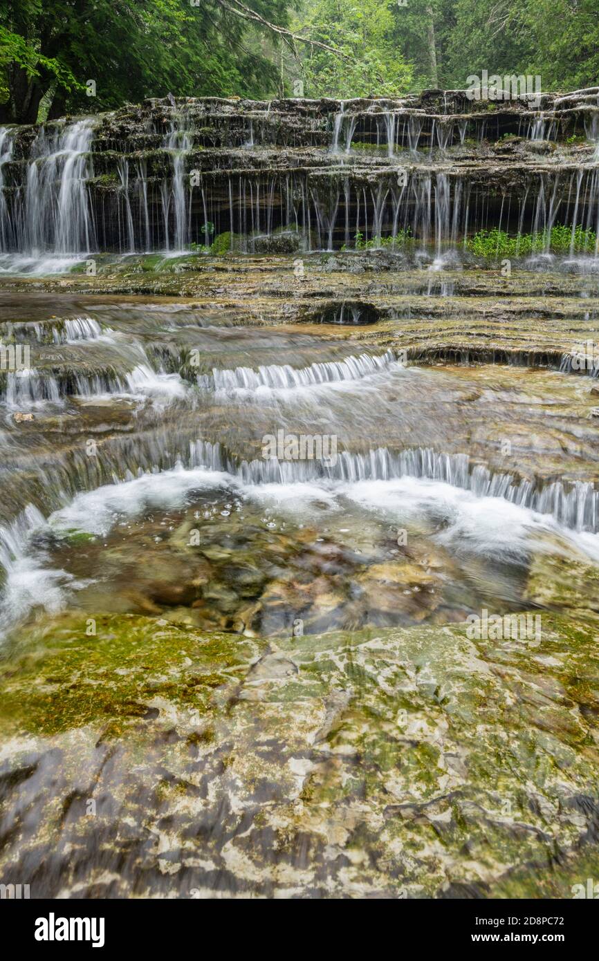 Au Train Falls, late Summer, near Munising, Michigan, USA Stock Photo ...