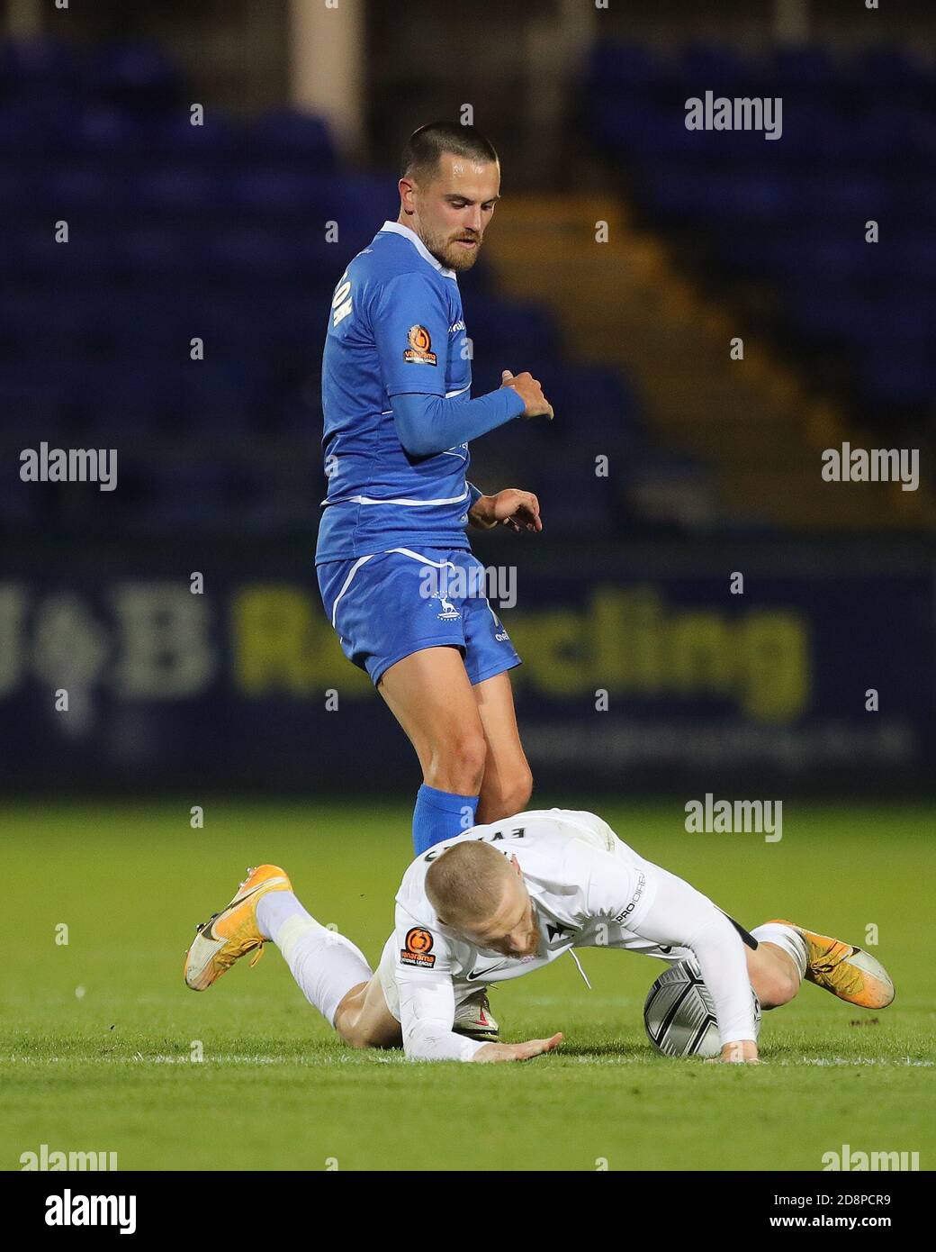 Hartlepool uniteds ryan donaldson fouls torquay uniteds connor lemonheigh evans hi-res stock ...