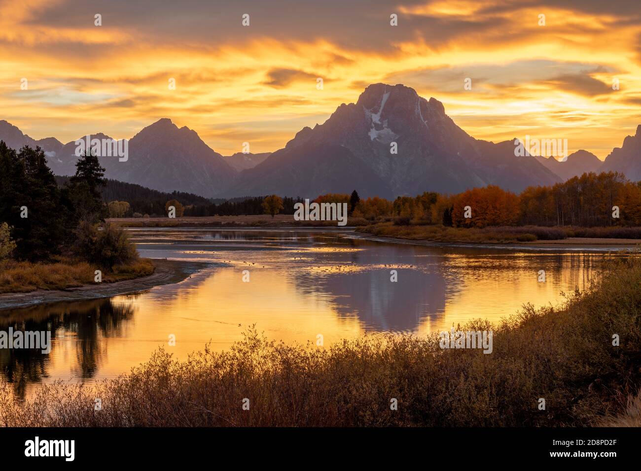 Sunset, Oxbow bend, Grand Teton National Park, WY, USA, by Dominique ...