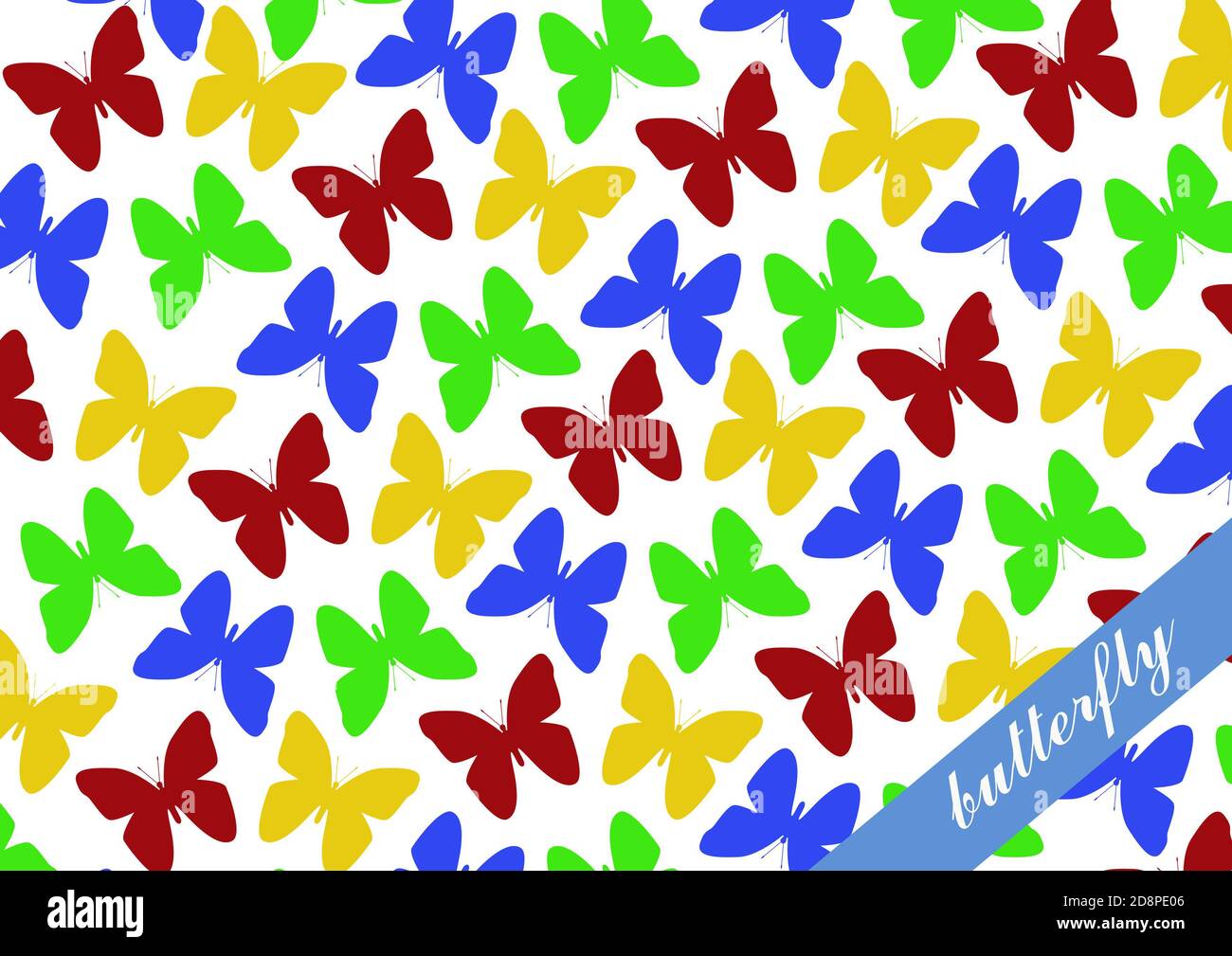 seamless fun butterfly wallpaper and pattern for decoration, in bright ...