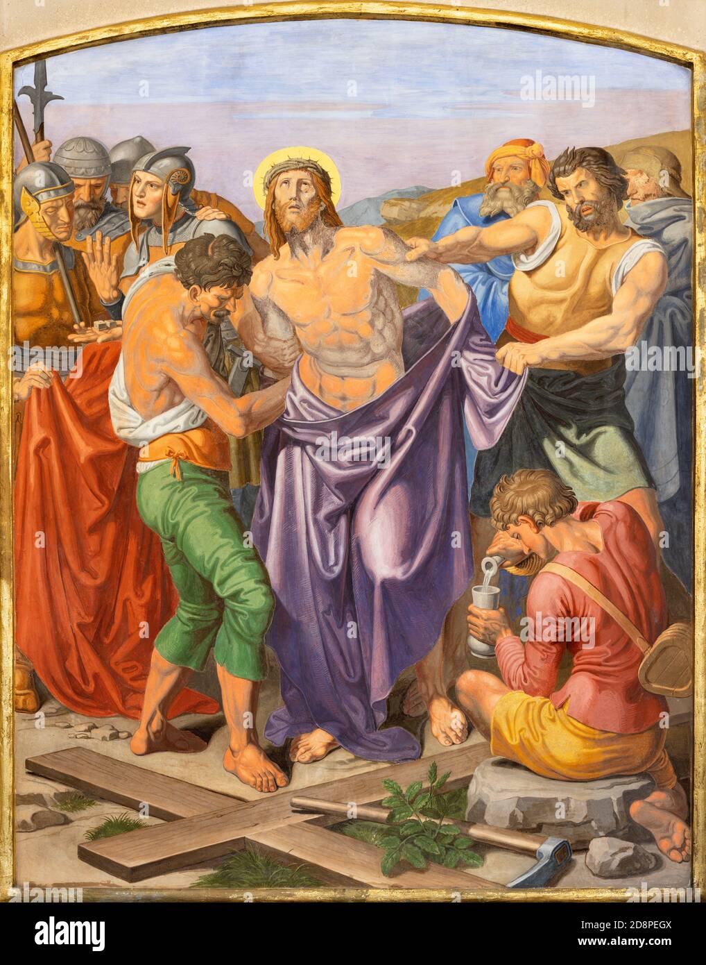 VIENNA, AUSTIRA - OCTOBER 22, 2020: The fresco Jesus clothes are taken ...