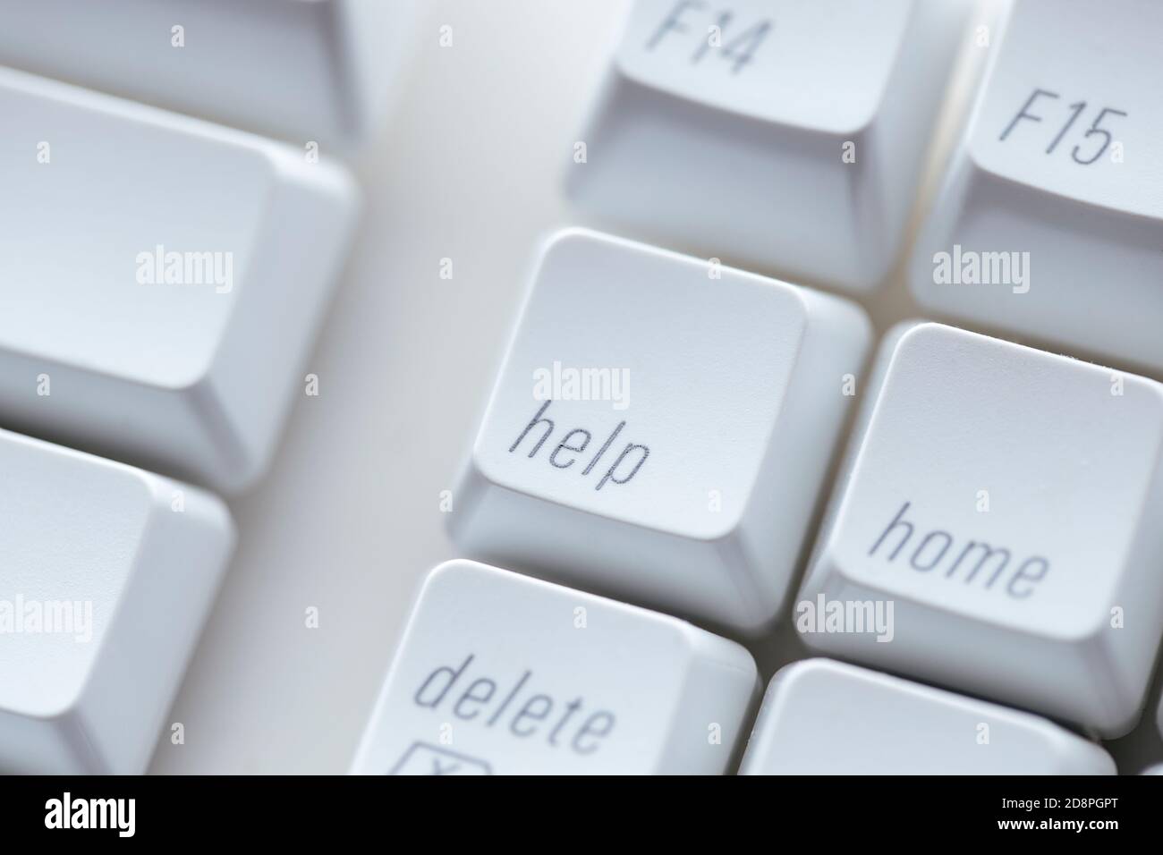A conceptual close up photo of the help key on a keyboard Stock Photo ...