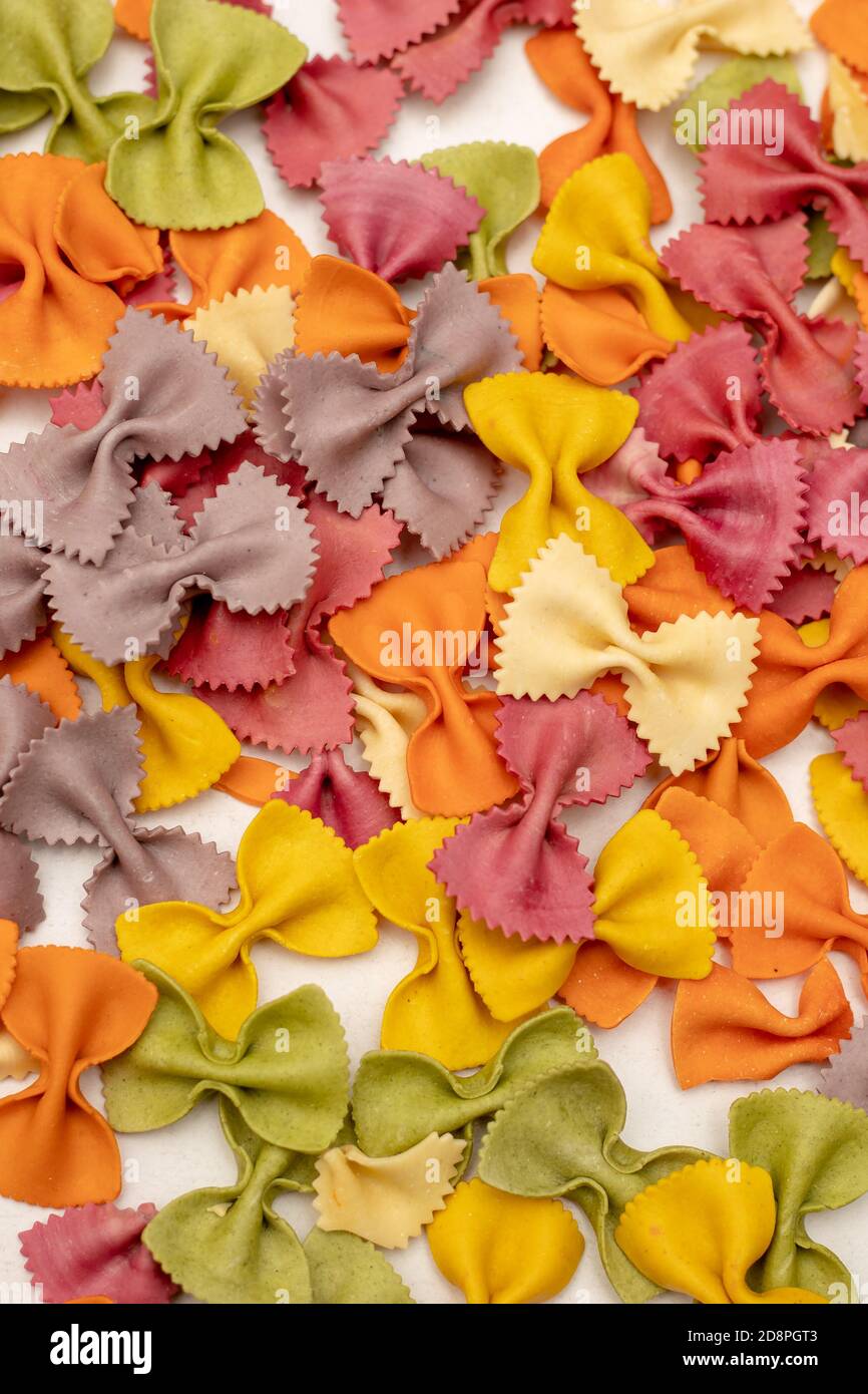 Close-up Photo of colorful Italian pasta background. Traditional ...