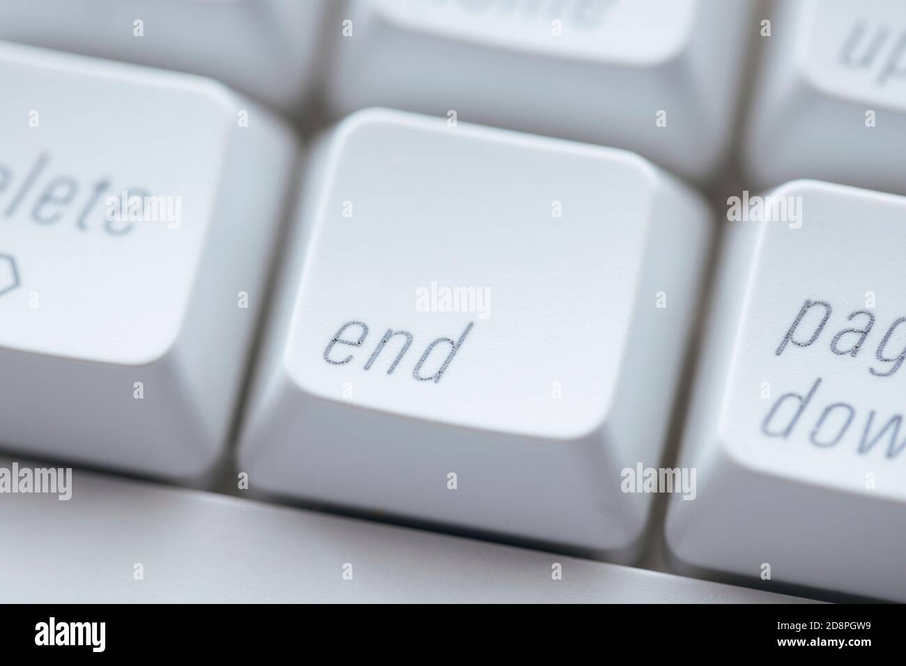 A conceptual close up photo of the end key on a keyboard Stock Photo ...