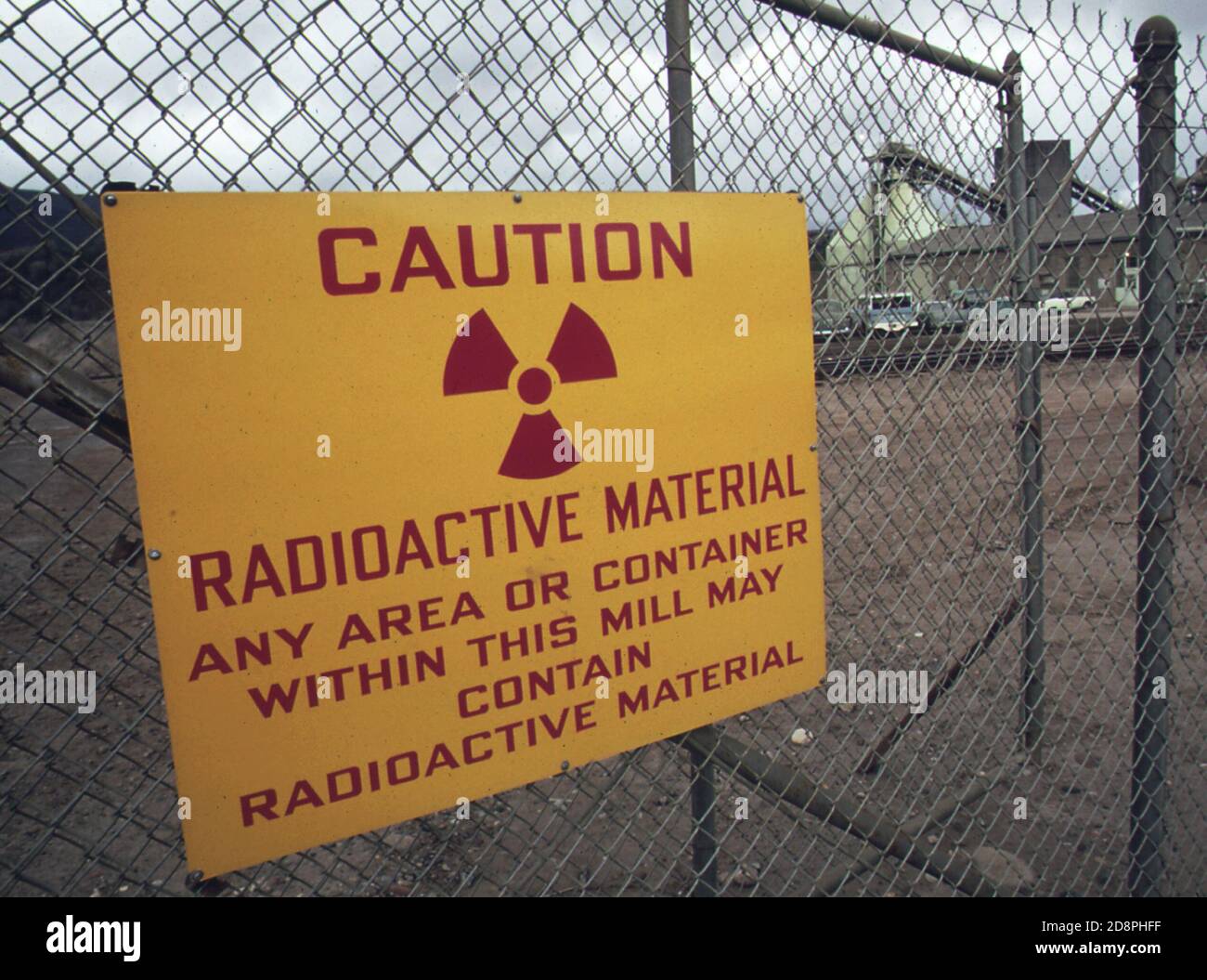 Warning sign at Union Carbide uranium mill - Location: in or near Rifle ...