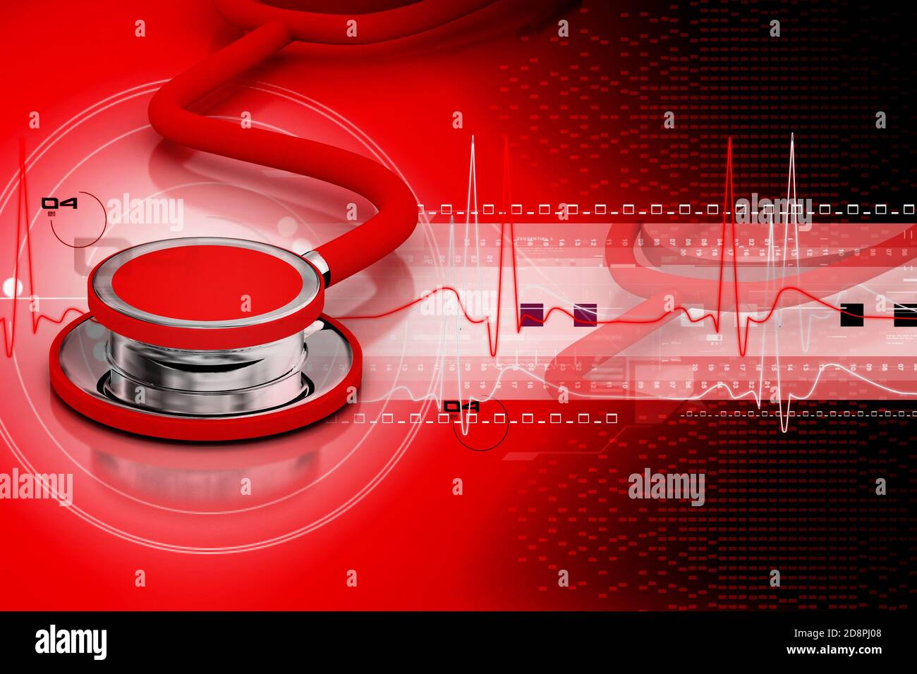 Digital illustration of stethoscope in color background Stock Photo - Alamy