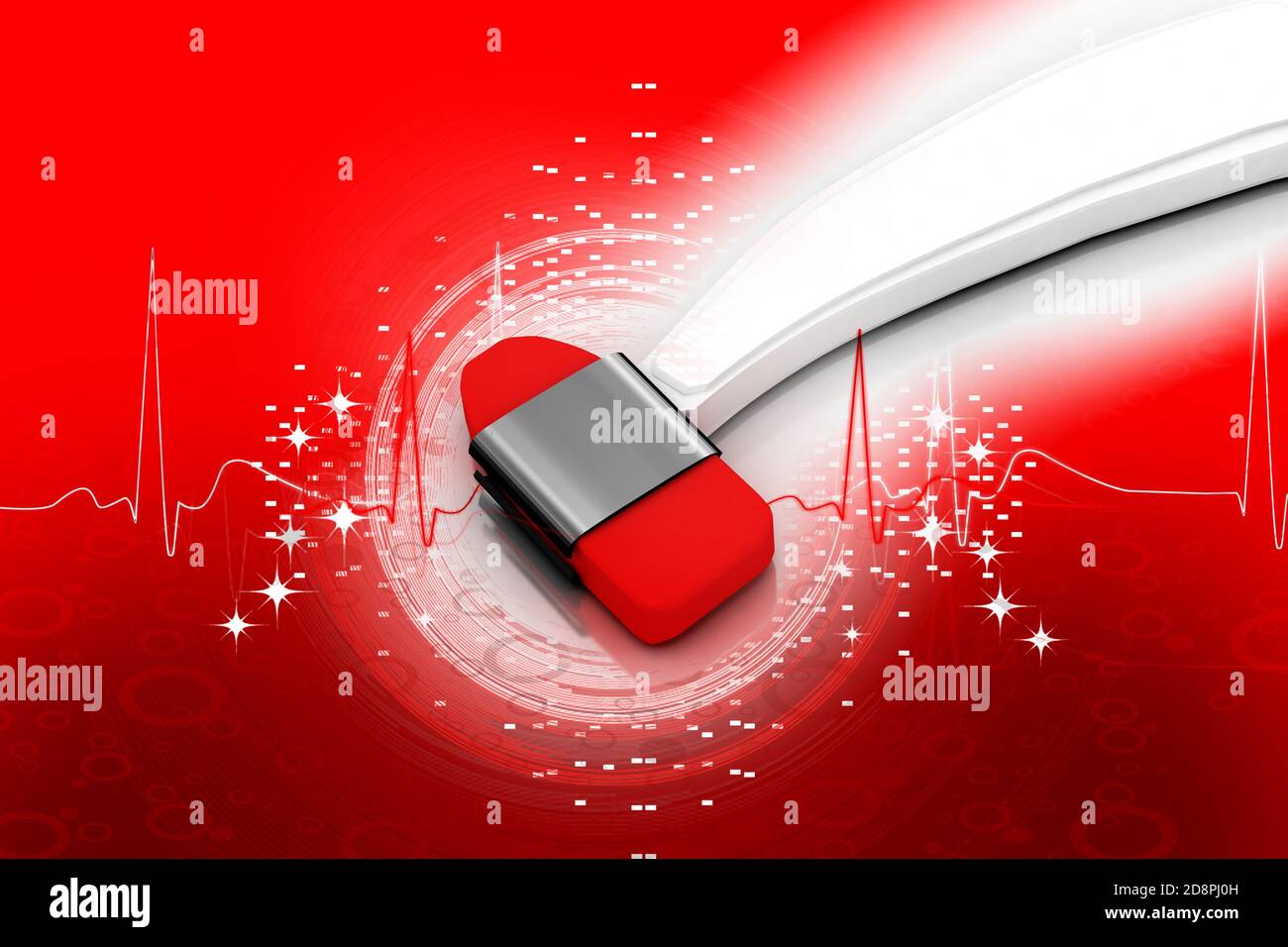 Digital illustration of medical equipment in medical color background ...