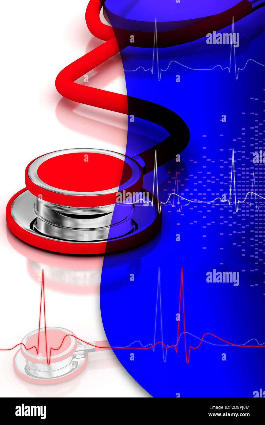 3d multi use stethoscope in abstract color background Stock Photo - Alamy
