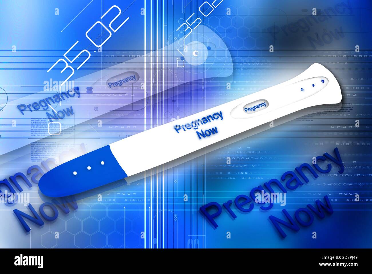 Digital illustration of positive pregnancy Equipment in color ...