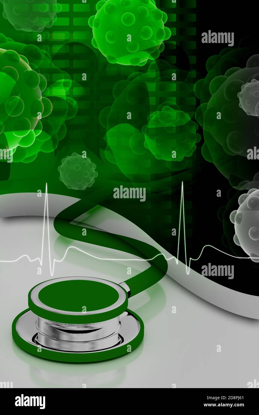 Digital illustration of stethoscope in color background Stock Photo - Alamy