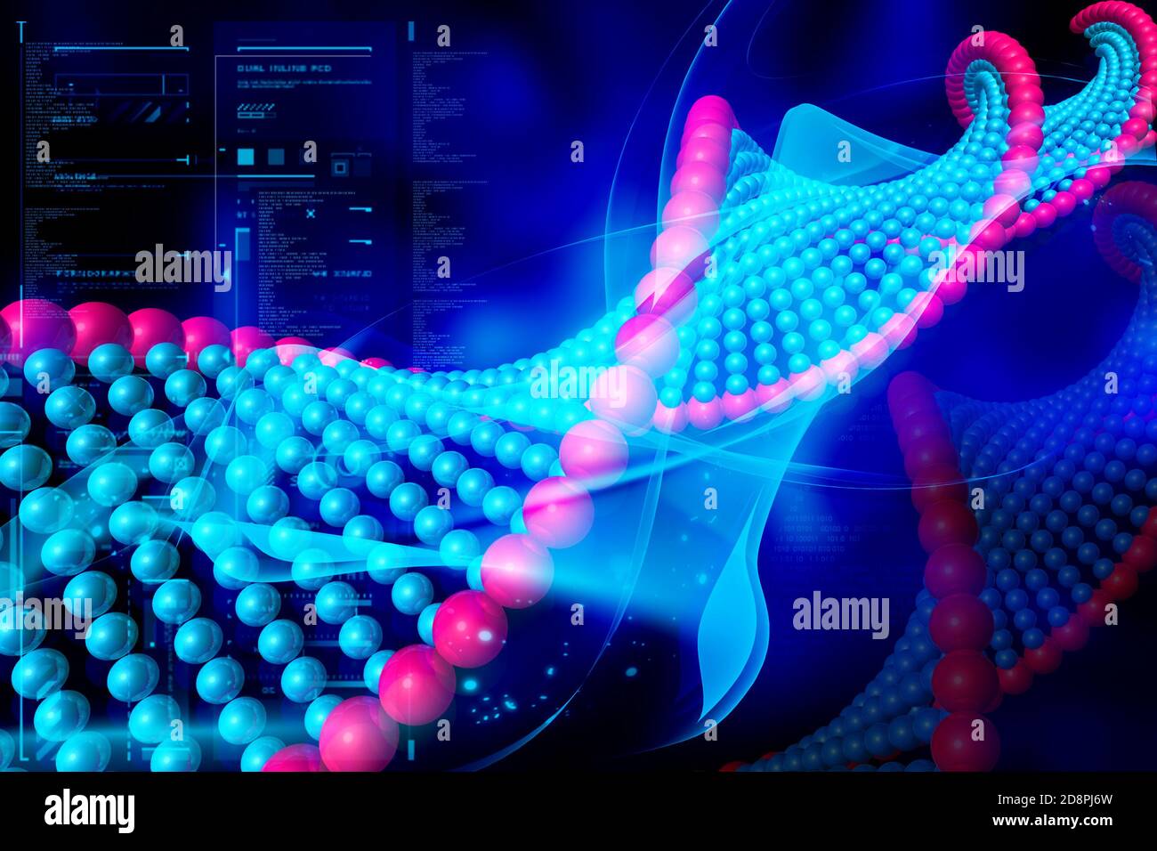 Digital illustration of DNA in color background Stock Photo - Alamy